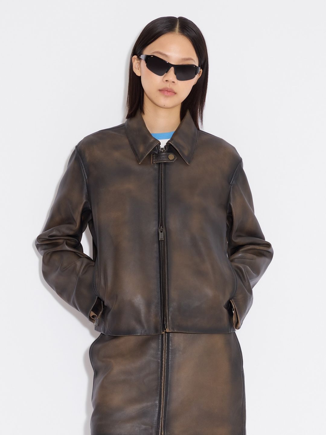 Cia Leather Skirt - Dk. Brown - Holzweiler