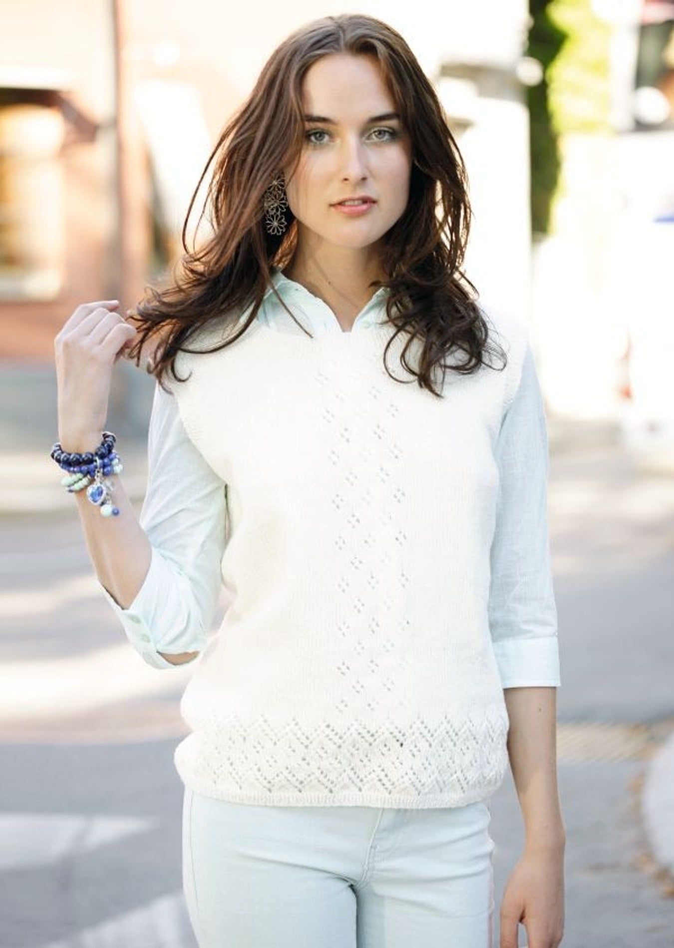 Genser med rundfelling til dame