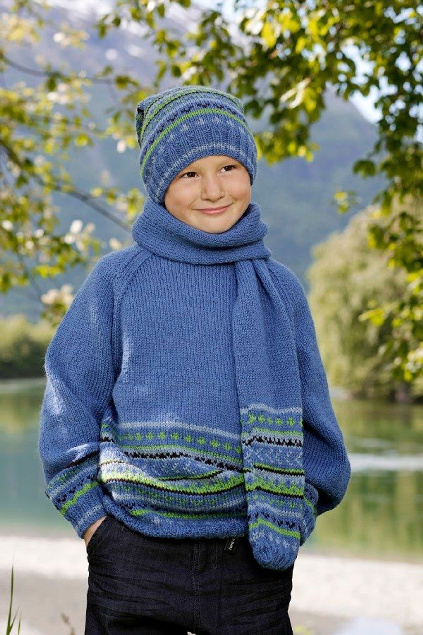 Genser med rundfelling